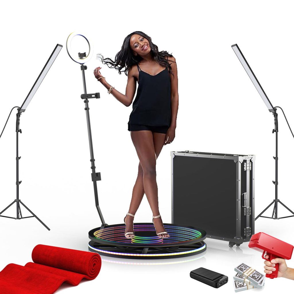 27" Automatic Spin Infinity LED 360 Photo Booth | Boothking.com