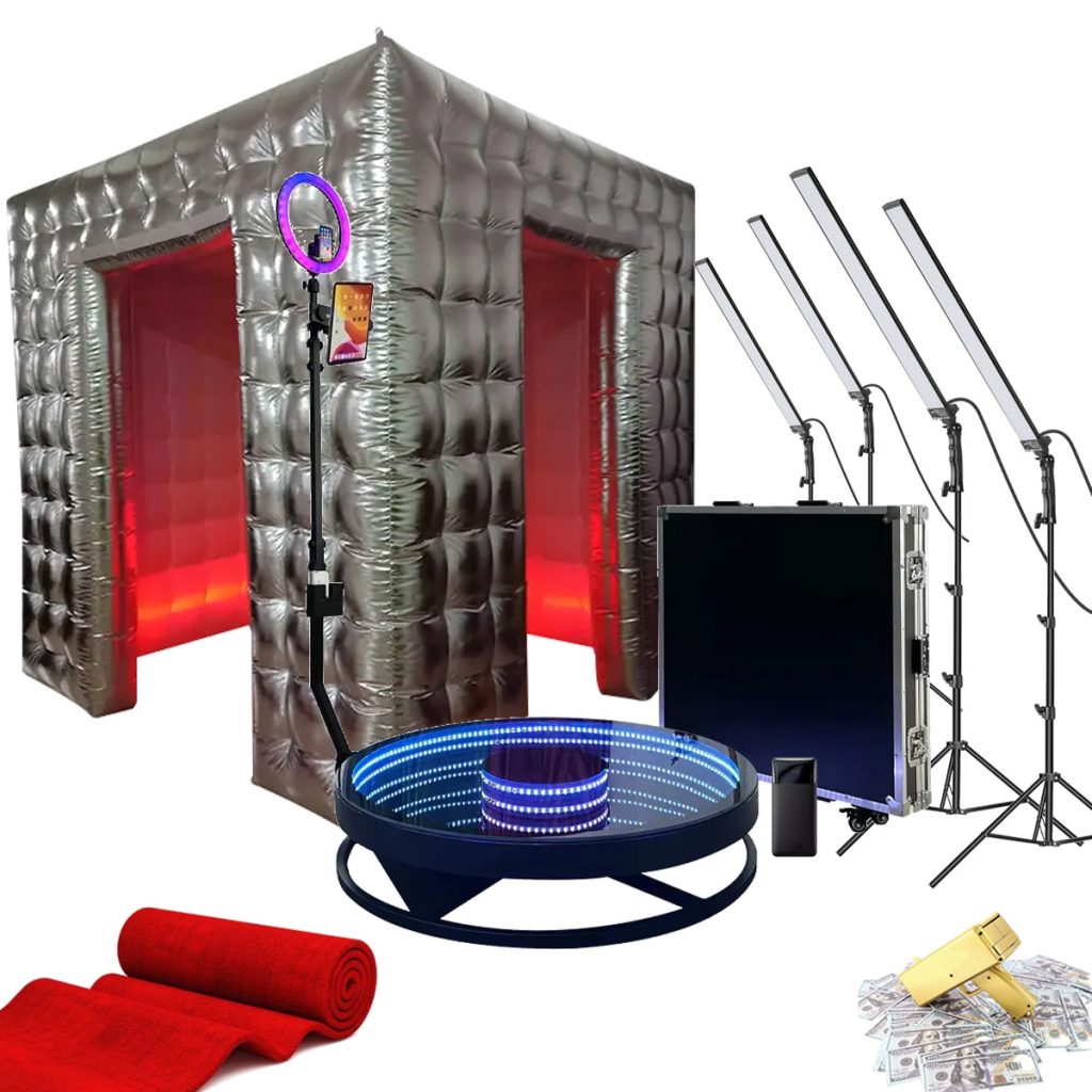 45" LED 360 Photo Booth Silver Package | Boothking.com