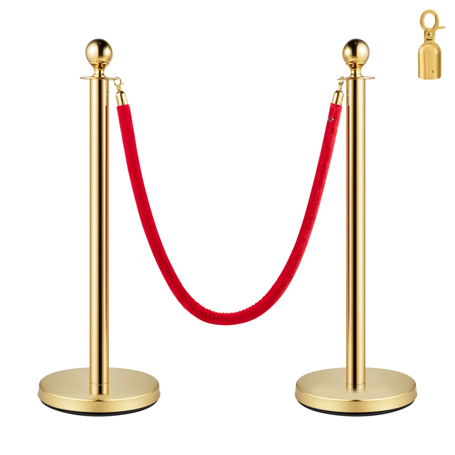 2pc Gold Stanchion Posts Queue | Boothking.com