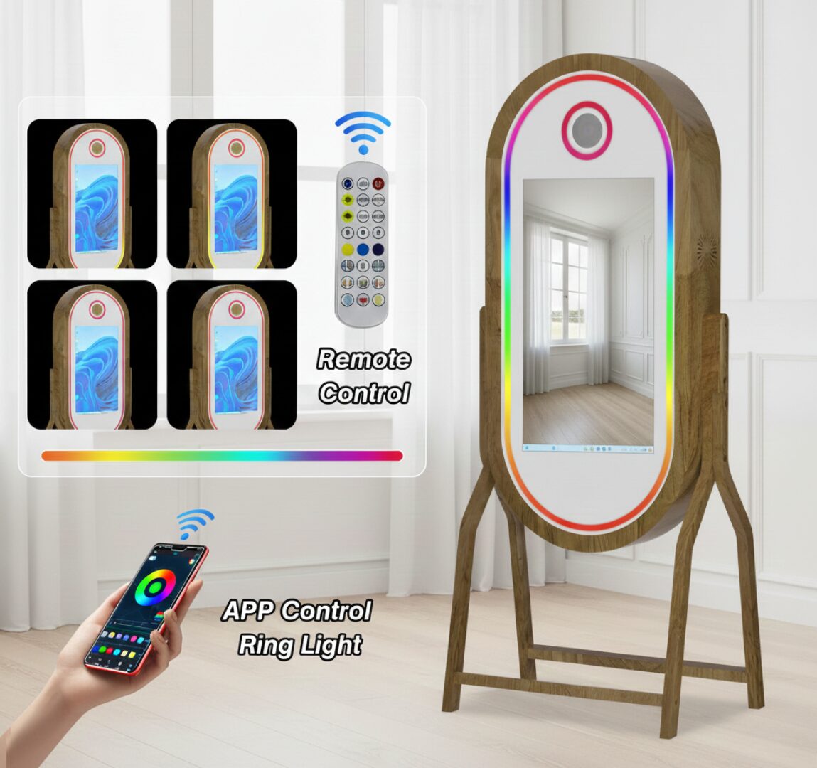 Complete Wooden Magic Mirror Photo Booth Package – Instant Print ...