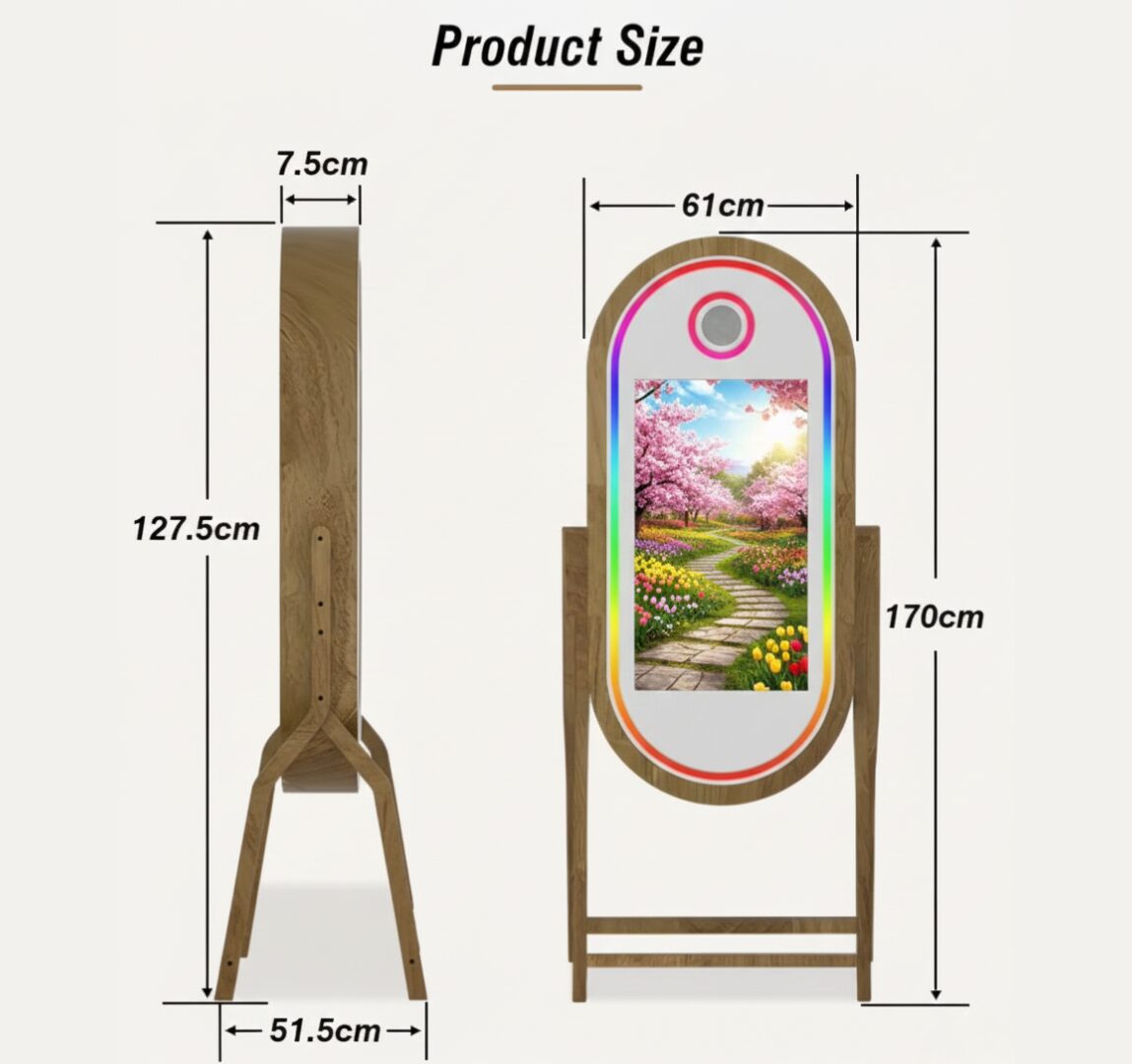 Complete Wooden Magic Mirror Photo Booth Package – Instant Print ...