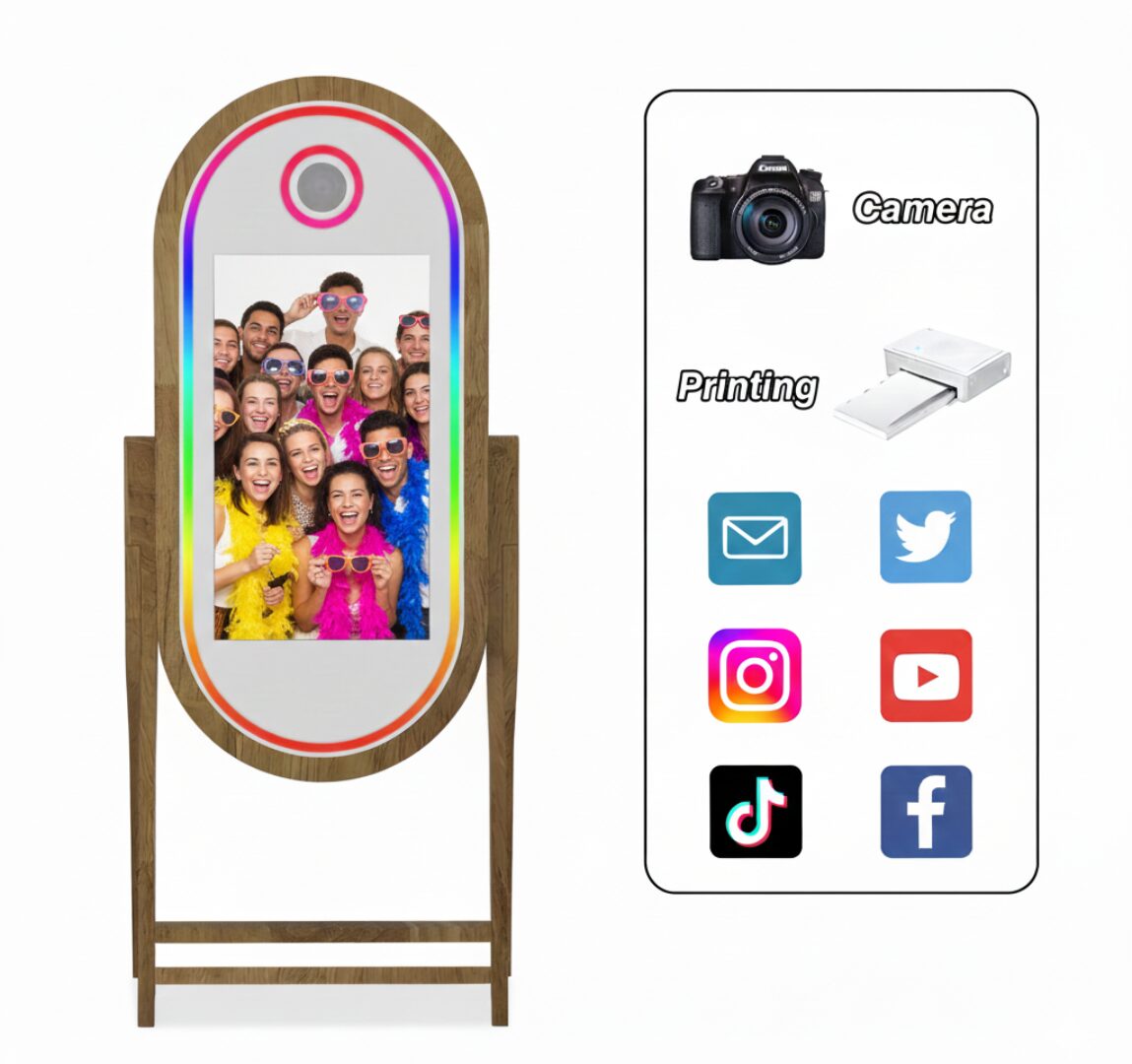 Complete Wooden Magic Mirror Photo Booth Package – Instant Print ...